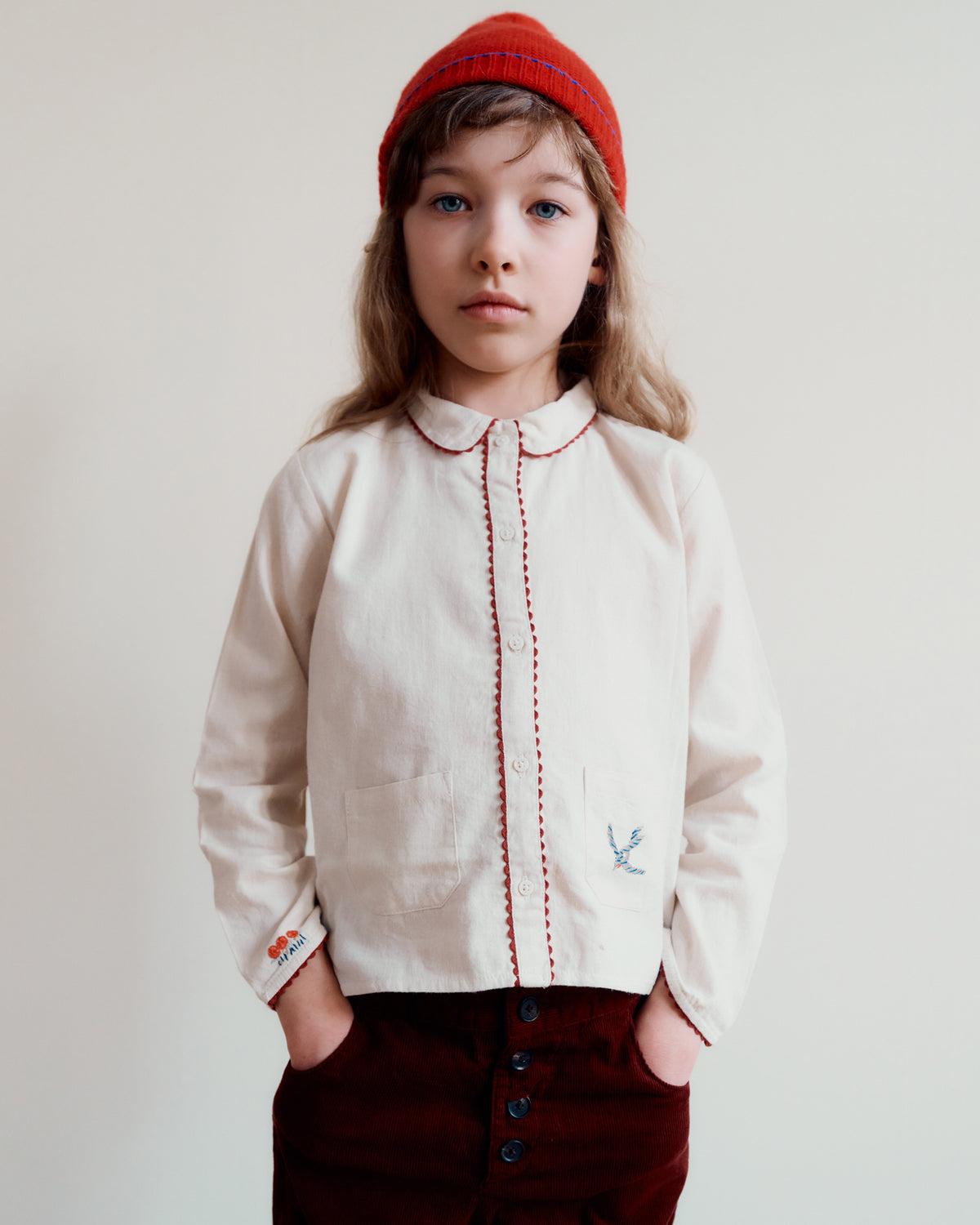 Caramel Luxury Laurel Children's Wool Mix Hat - Red
