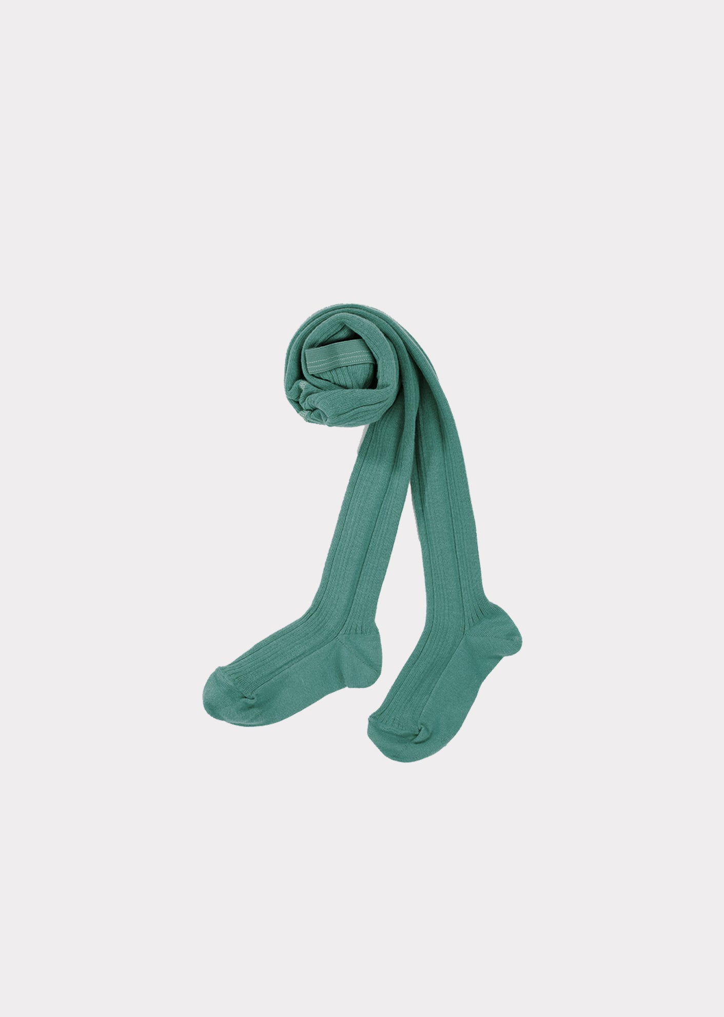 Caramel Luxury Baby Rib Cotton Tights - Petrol Clair / Blue
