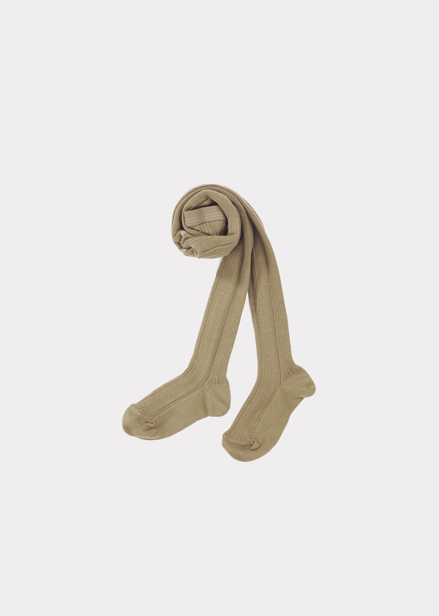 Caramel Luxury Baby Rib Cotton Tights - Udine / Grey