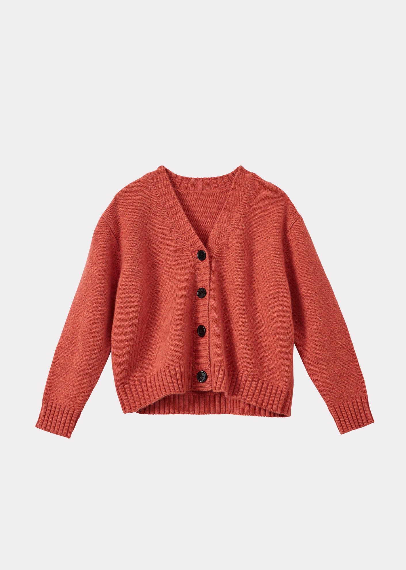 Caramel Luxury Copper Children'S Wool Mix Cardigan - Coral / Pink