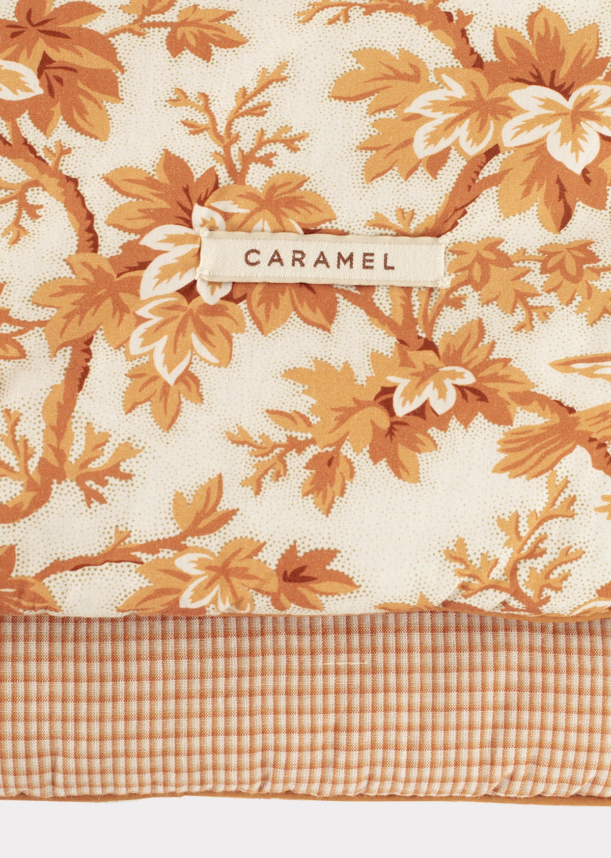 Caramel Luxury Cotton End Of Bed Topper - Orange Floral Print