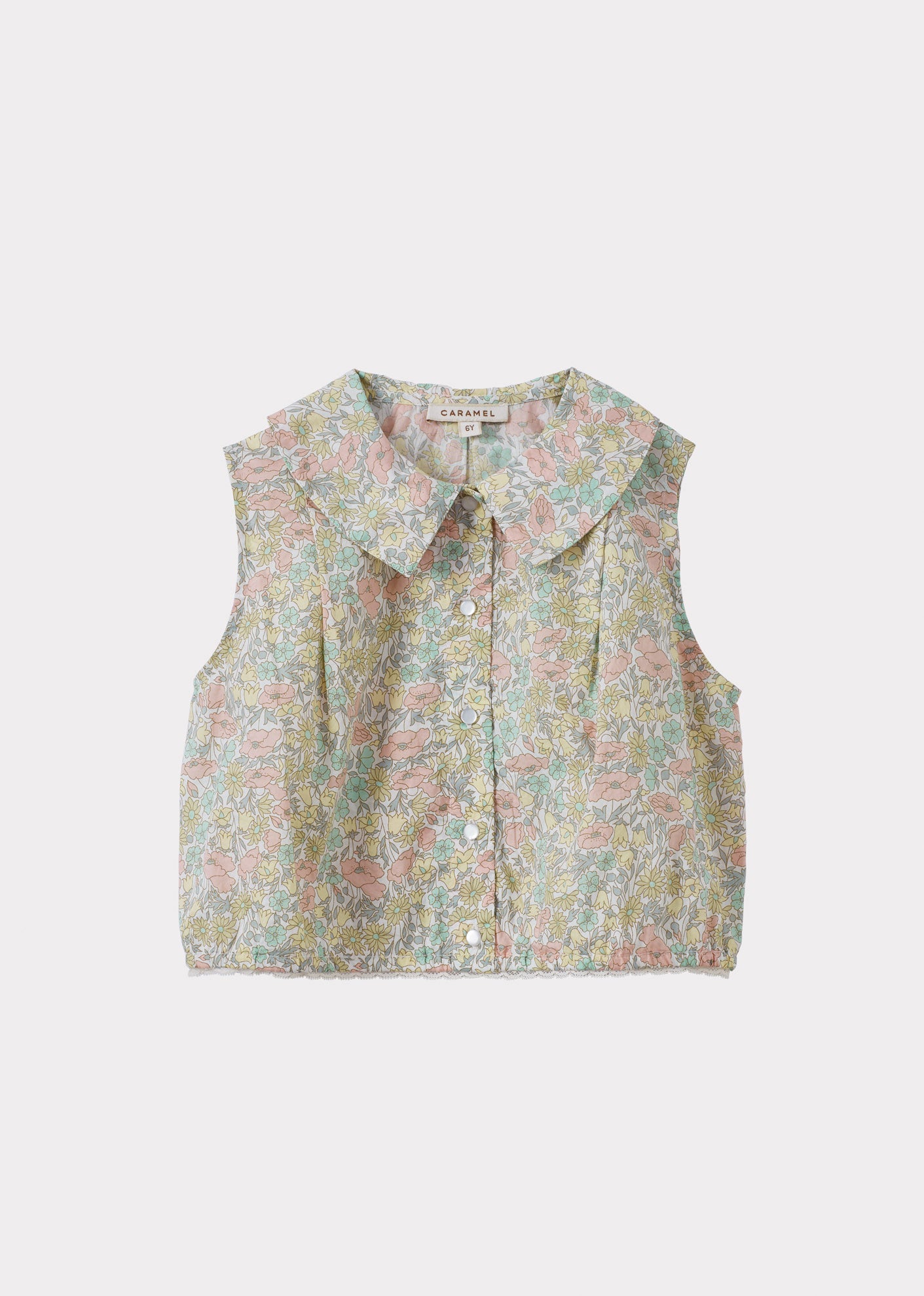 Caramel Luxury Laina Girl'S Top - Liberty Poppy And Daisy Print Multi
