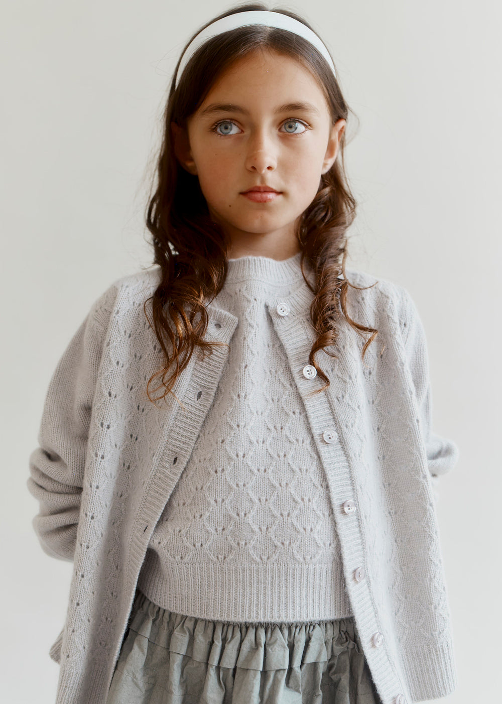 Caramel Luxury Mocho Children'S Cashmere Vest - Pale Grey Grey