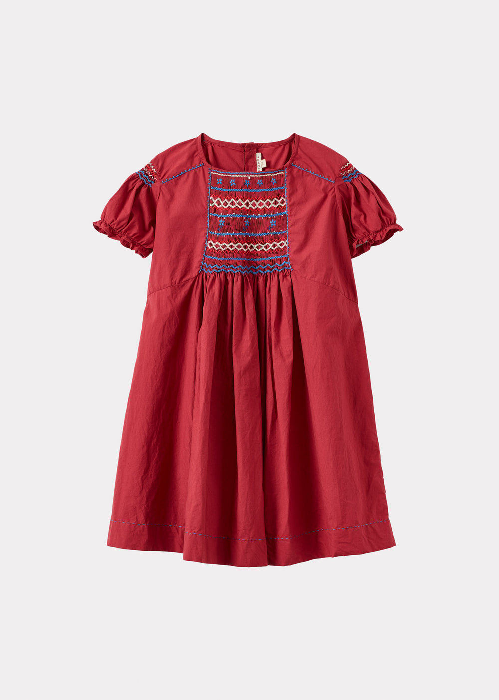 Caramel Luxury Moringa Girl'S Cotton Dress - Berry / Red