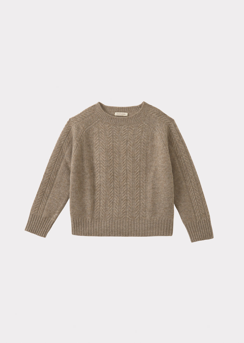 Caramel Luxury Scout Children's Cashmere Jumper - Light Brown